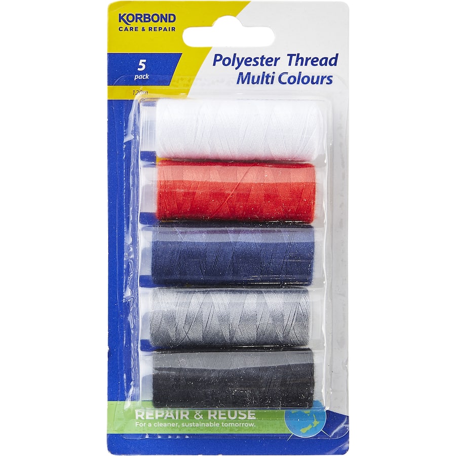 Korbond Poly Thread Multi Colour 5pk – Entell Ltd